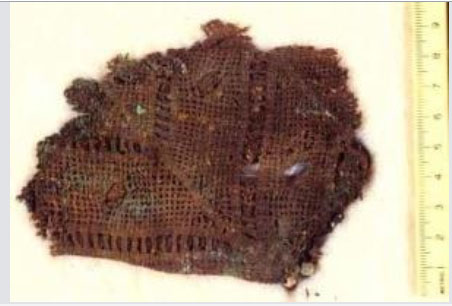 Fragments of ancient fabric some dating back to the time the Coliseum ...